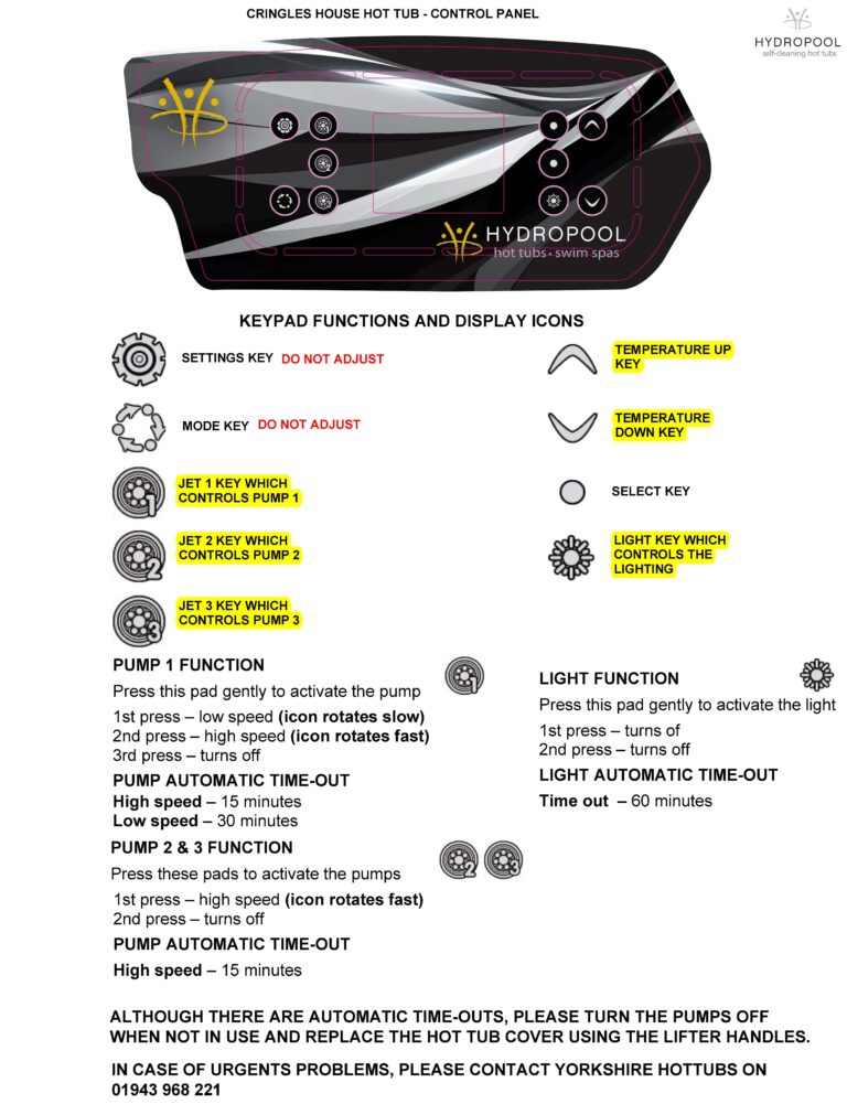 Hot tub instructions | Cringles House